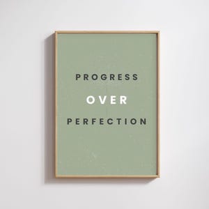 Progress Over Perfection – Printable Wall Art, Minimalist Quote Print ...