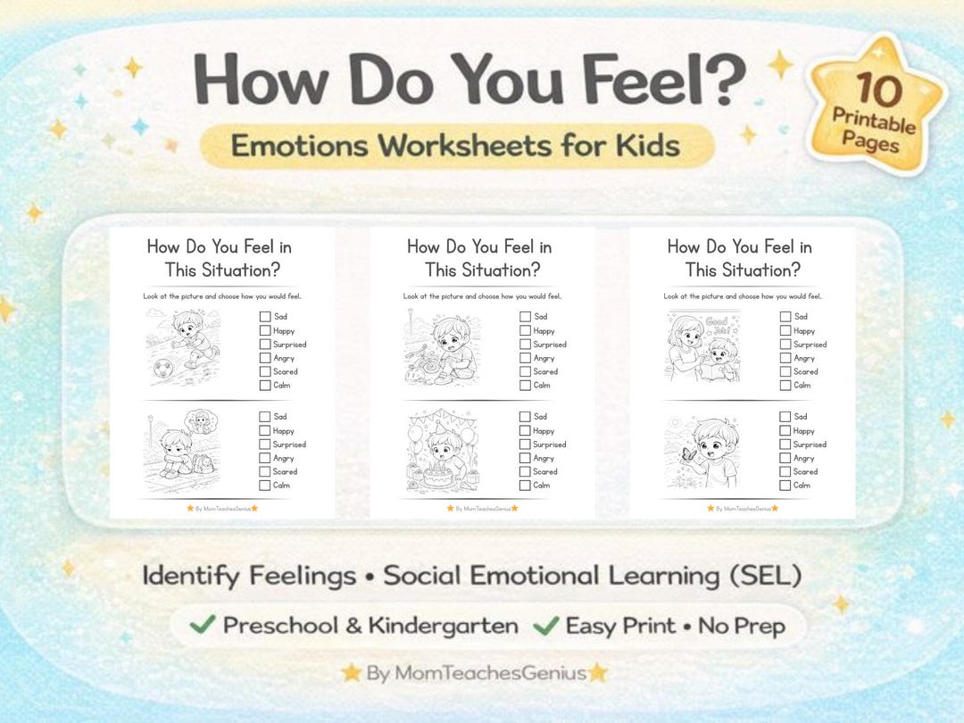 How Do You Feel Emotions Worksheets for Kids SEL Activities Preschool ...