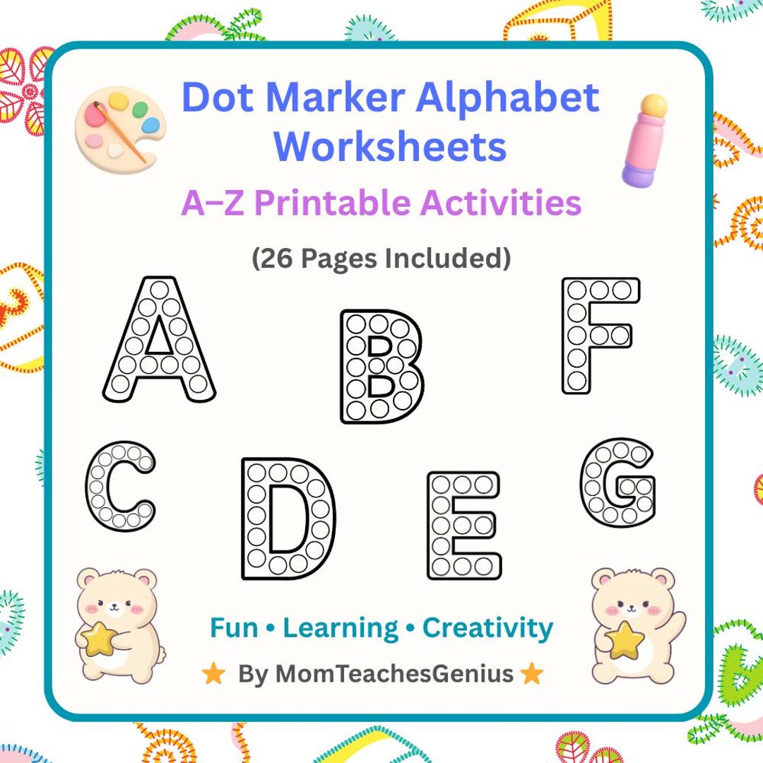 Dot Marker Alphabet Worksheets A–Z | Preschool Fine Motor | ABC ...