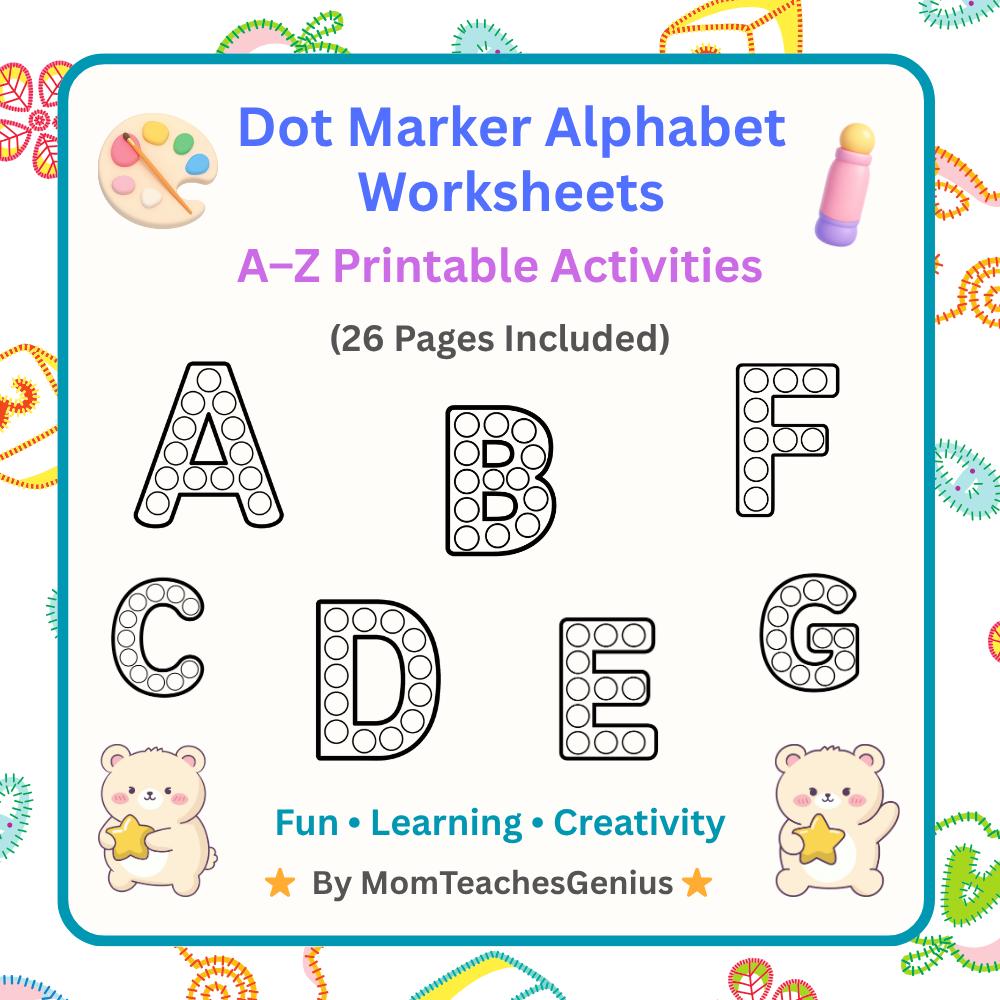 Dot Marker Alphabet Worksheets A–Z | Preschool Fine Motor | ABC ...