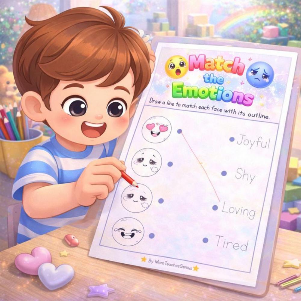 Kids Emotions Worksheets Bundle | Match the Emotions | Feelings ...