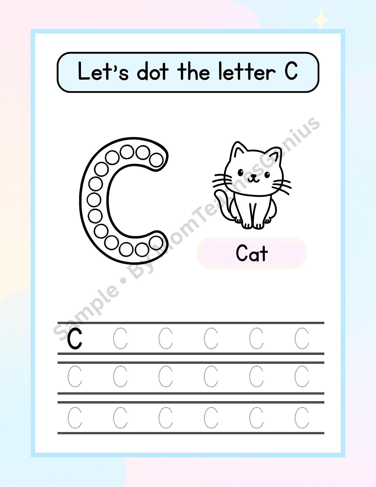 Dot Marker Alphabet Worksheets: Preschool & Kindergarten (printable PDF ...