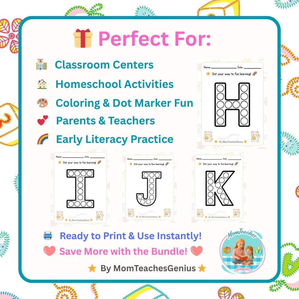 Dot Marker Alphabet Worksheets A–Z | Preschool Fine Motor | ABC ...