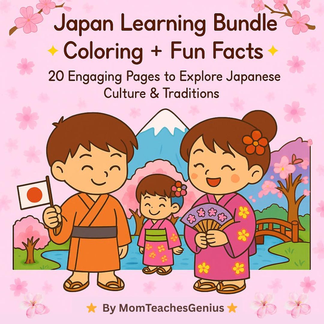 Japan Learning Bundle | Coloring + Fun Facts | Explore Japanese Culture ...