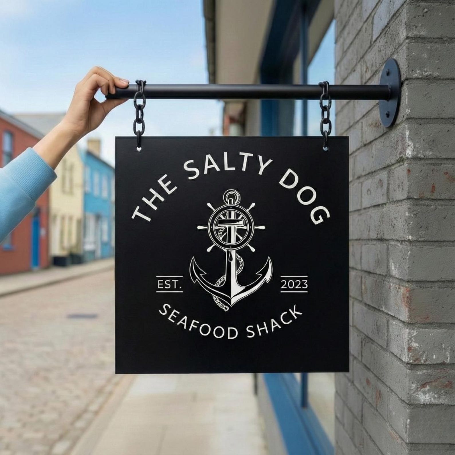 Custom Blade Sign | Outdoor Metal Storefront Signage| Cafe, Boutique ...