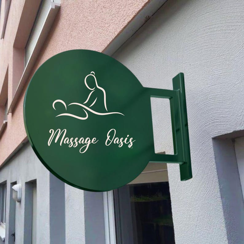 3D Custom Blade Sign | Round, Double Sided Outdoor Sign - Etsy Australia