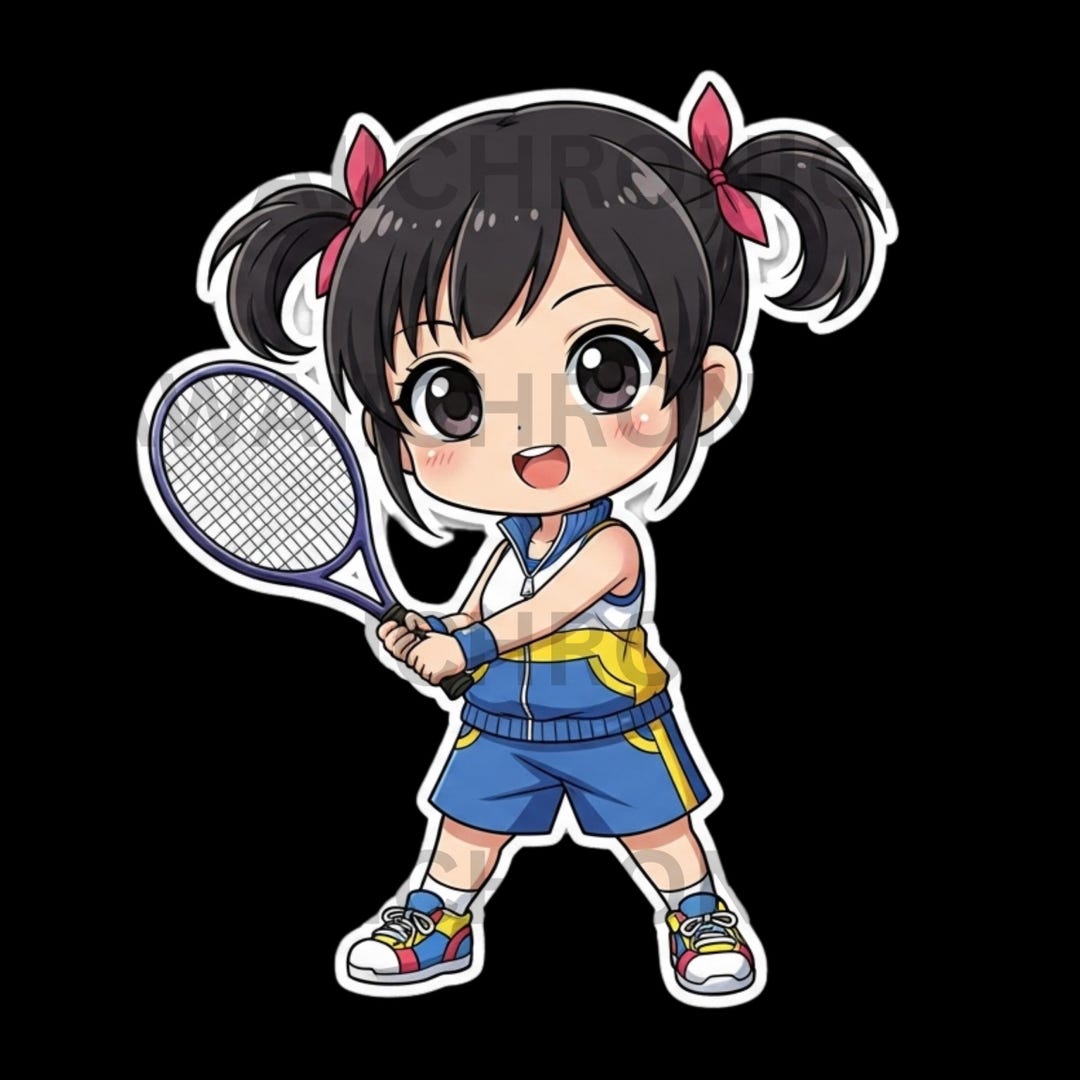 Chibi Tennis Player PNG Clipart: Anime Kawaii Digital Art (digital ...