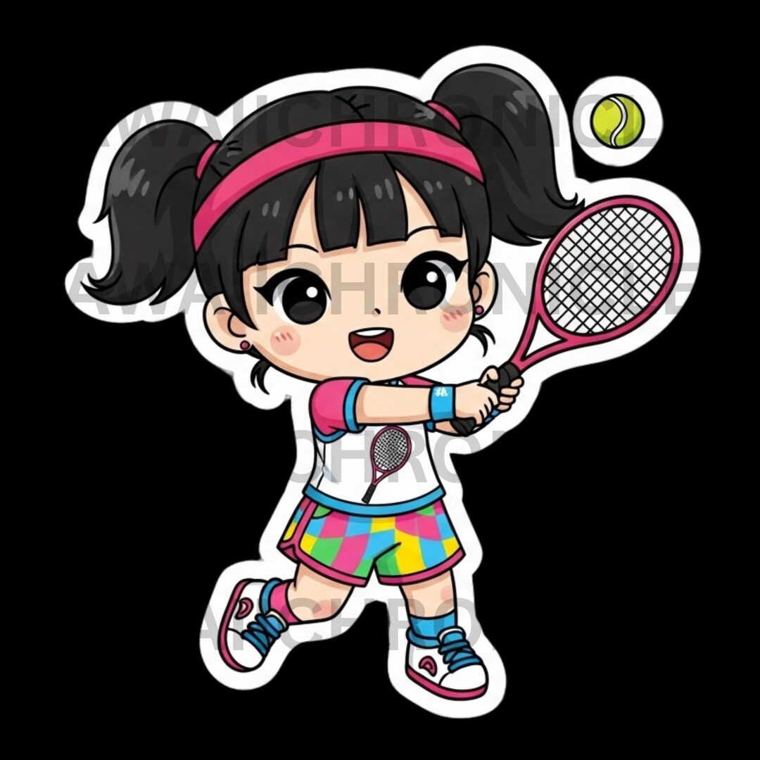Chibi Tennis Girl PNG Clipart: Kawaii Anime Art (digital Download - Etsy