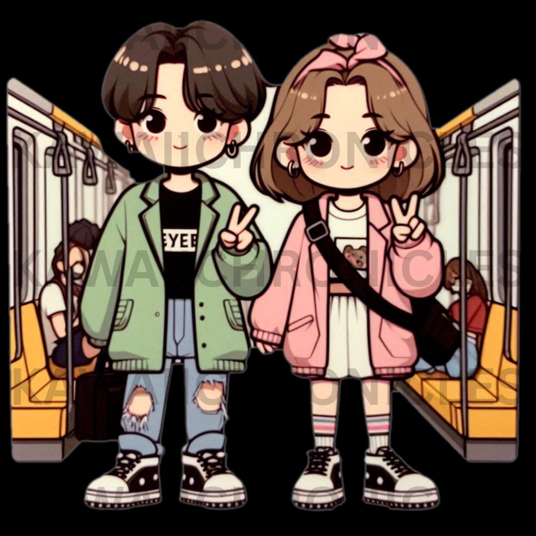 Subway Chibi Kawaii Train Rider Travel Lover Trendy Urban Date Cheerful ...