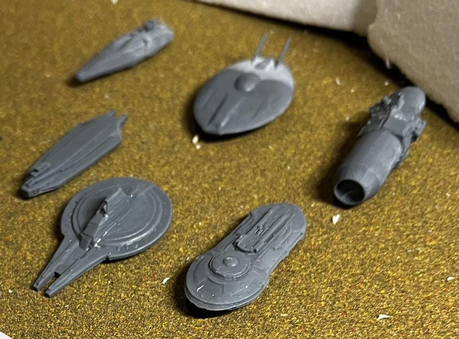 MV Fleet Spaceship Miniature Set of Six 3D Resin Printed 50mm Ships. - Etsy