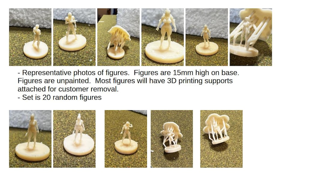 Fantasy Female Figure Set 15mm Tall. Set of 20 Figures for Diorama ...