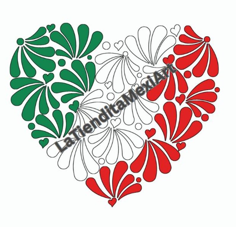 Corazon Mexico, Png Image Download - Etsy