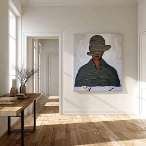 Original Coffee Man Canvas Painting, Abstract Portrait Art, Retro Wall ...