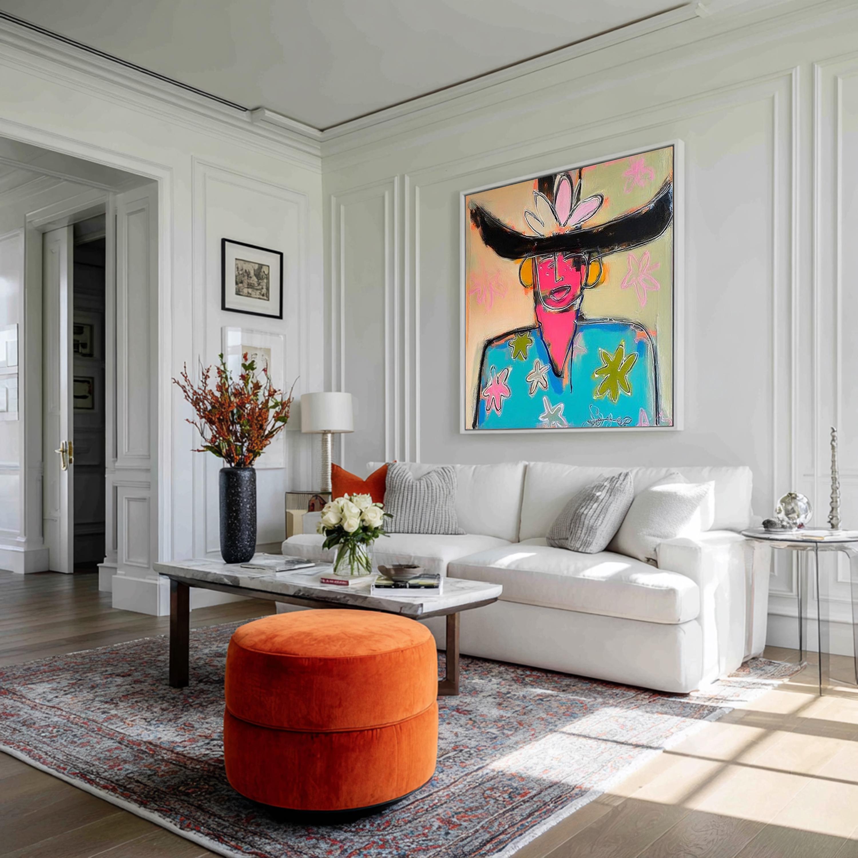 Colorful Faceless Man Painting,colorful Figure Paintings,bohemian Wall ...