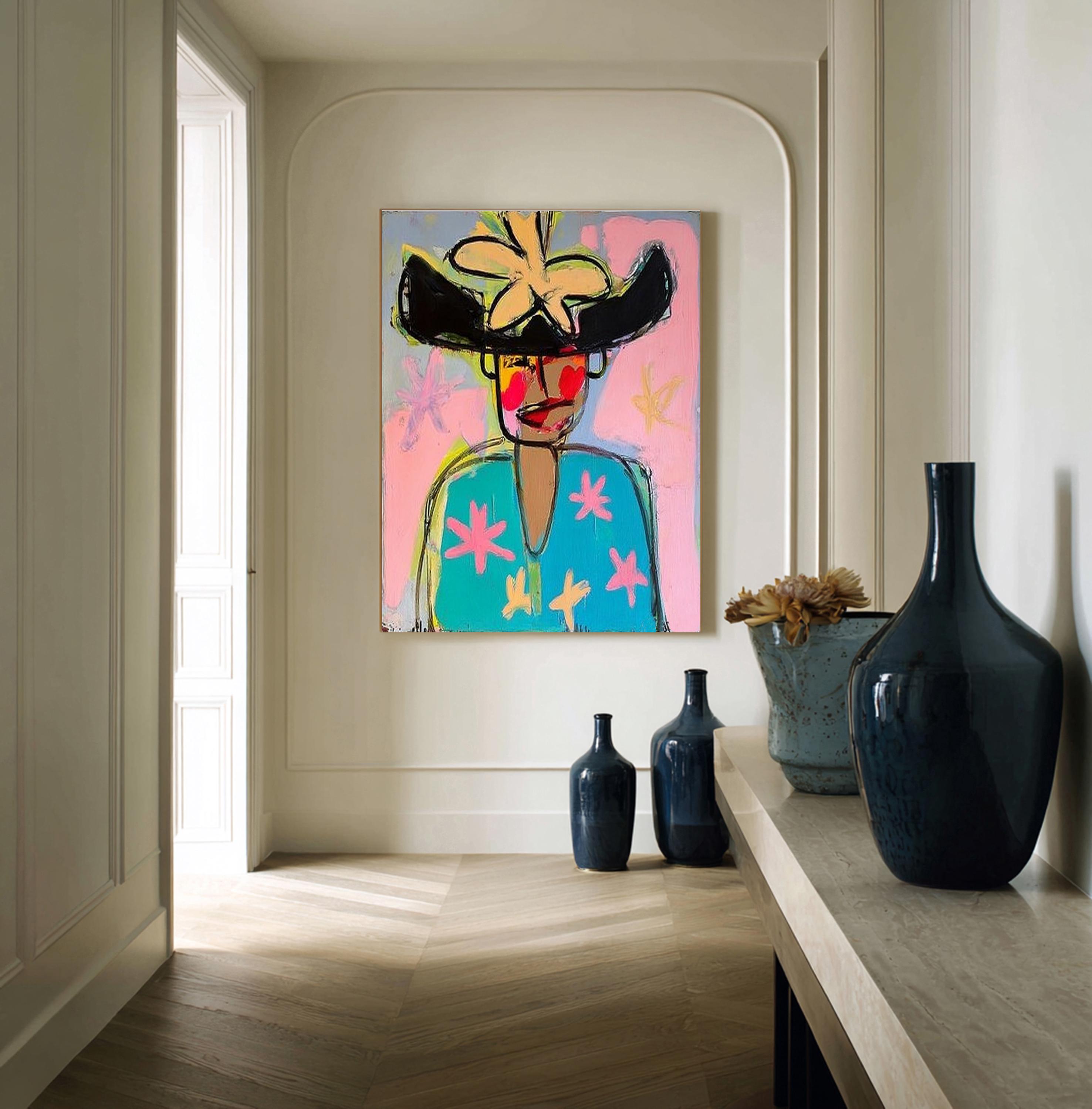 Colorful Faceless Man Painting,colorful Figure Paintings,bohemian Wall ...