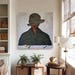 Original Coffee Man Canvas Painting, Abstract Portrait Art, Retro Wall ...