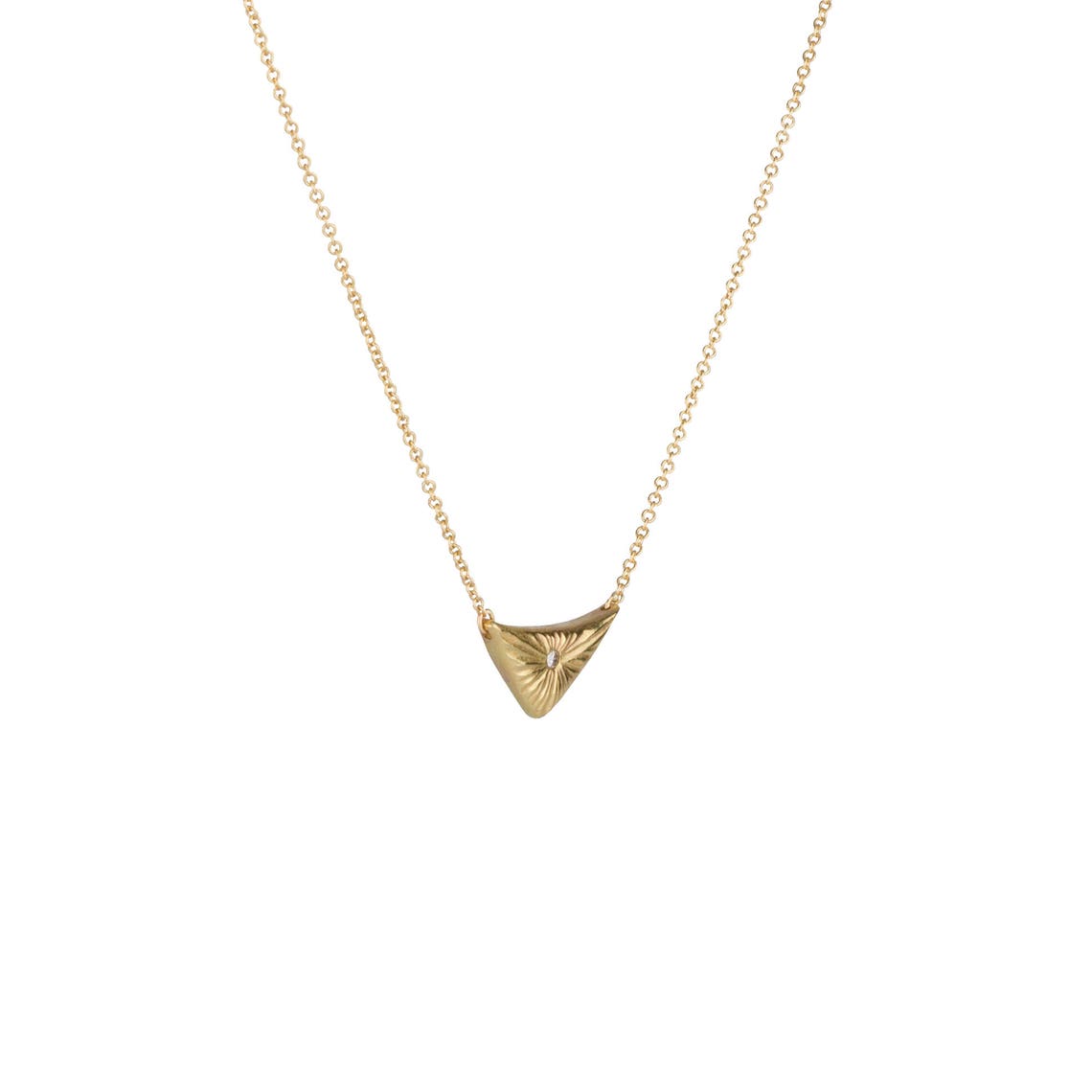 Yellow Gold Flash Necklace Solid Gold and Diamond Necklace | Etsy