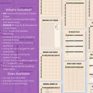 PCOS Planner Printable, Hormone Tracker, Symptom & Cycle Log, Health ...