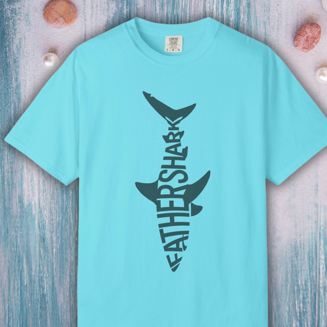 Father Shark T-shirt, Modern Daddy Shark Shirt, Papa Shark Shirt, Finny ...