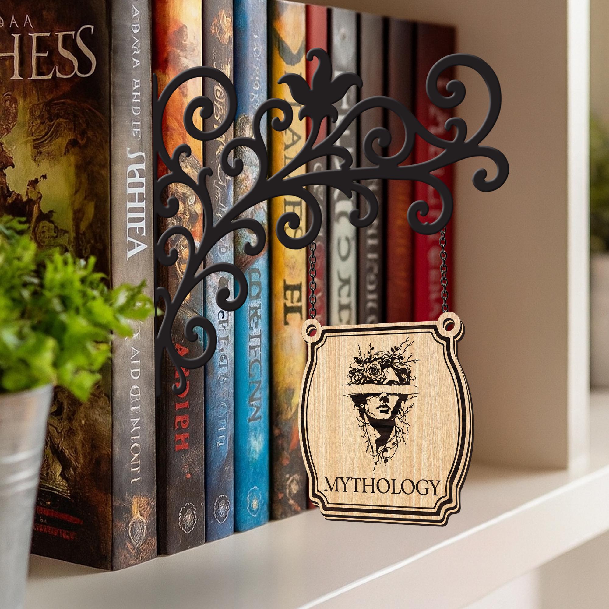 Romance Shelf Divider Sign, Wooden Book Genre Sign, Organize ...