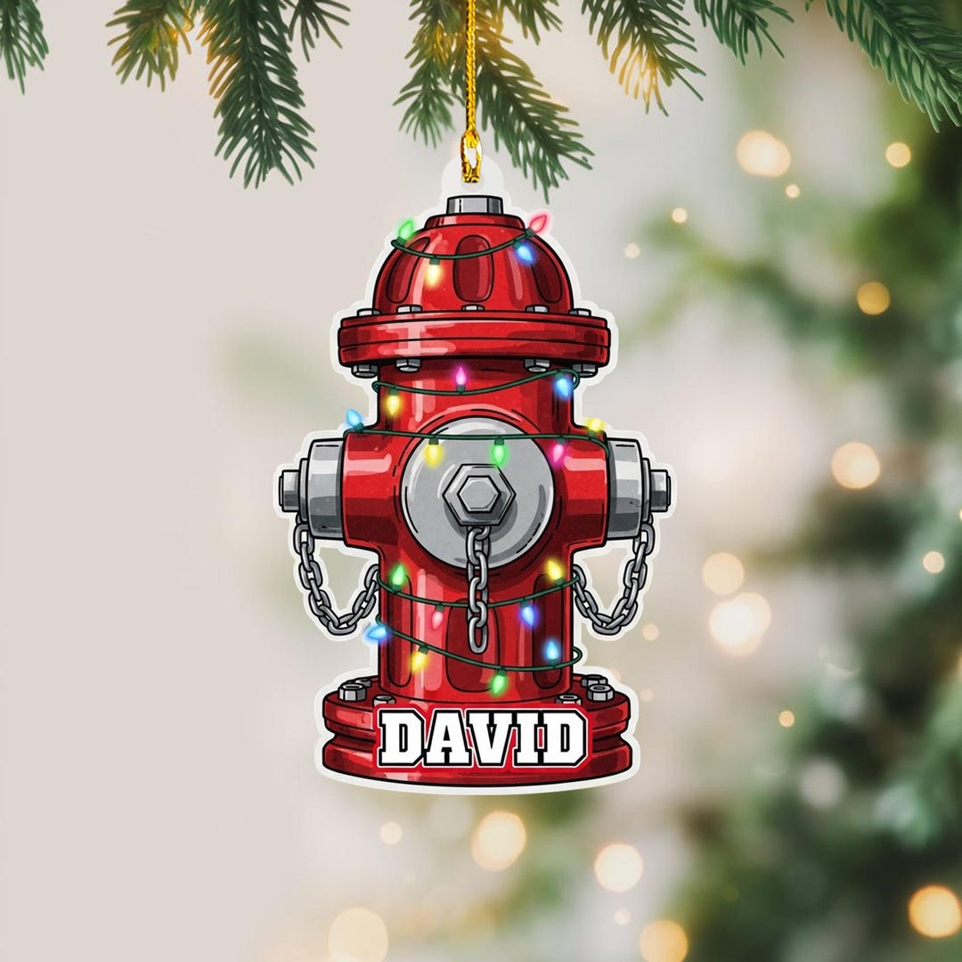 Personalized Fire Hydrant Ornament Custom Name Firefighter Gift With ...