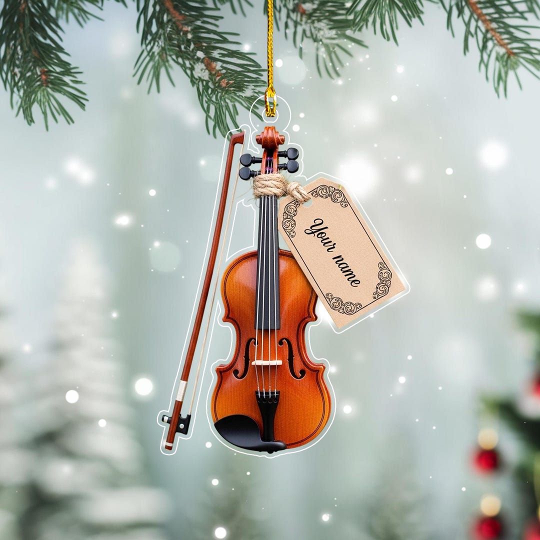 Personalized Violin Christmas Ornament With Custom Name Tag, Musician ...