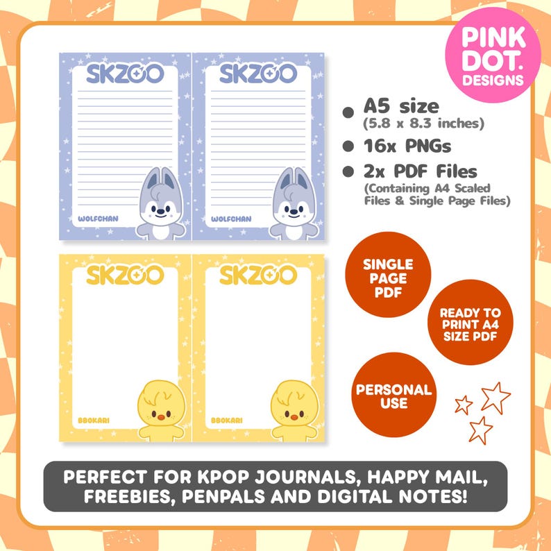 Stray Kids SKZ Kpop SKZOO Memo Note Paper Printable Notepad Design ...