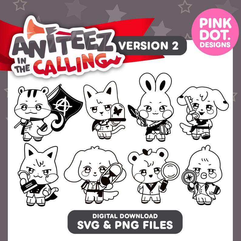 Ateez Aniteez in the Calling SVG PNG Files Kpop Cricut Silhouette ...