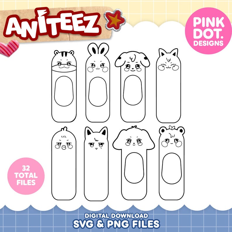 Ateez Kpop Aniteez SVG PNG Clipart Vector Cut Files Cricut Silhouette ...