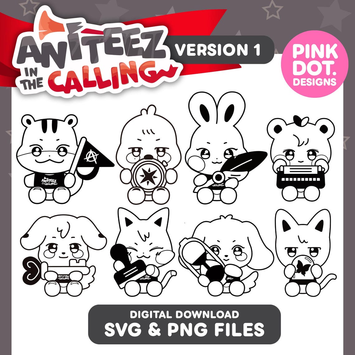Ateez Aniteez in Thr Calling SVG PNG Files Clipart Kpop Cricut ...