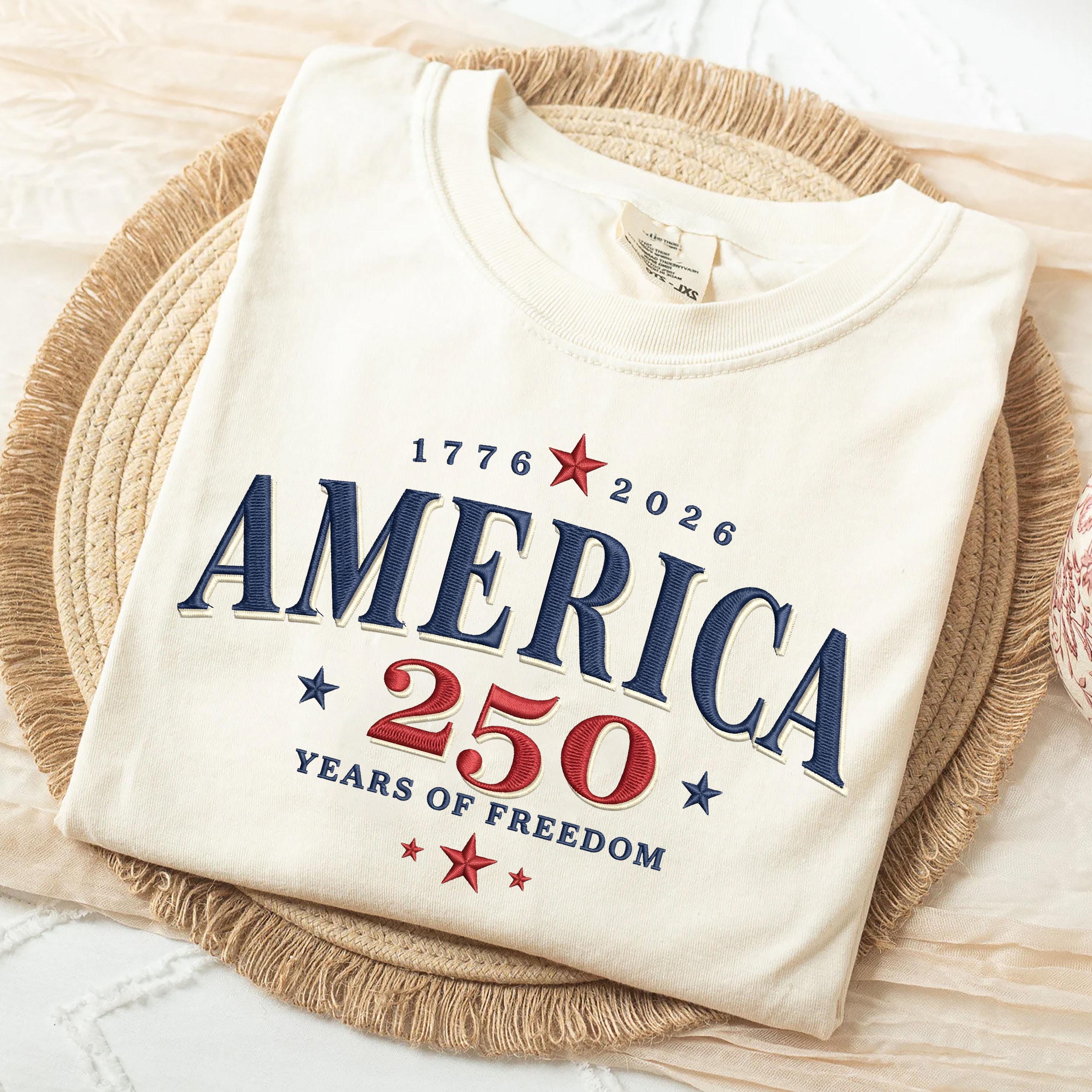 America 250th Anniversary Embroidery Design, American 250 Years of ...