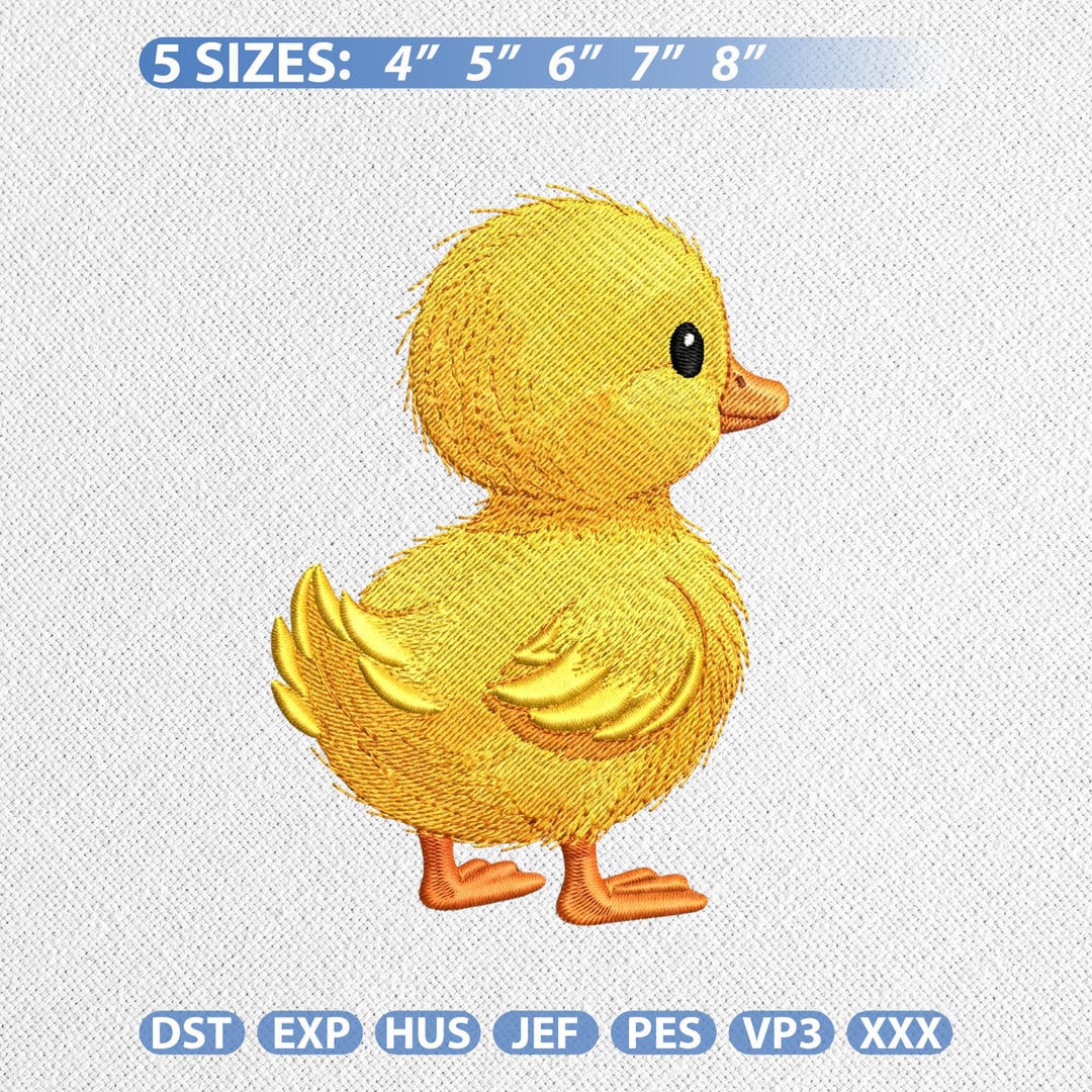 Baby Duck Embroidery Design, Little Duckling Machine Embroidery File ...