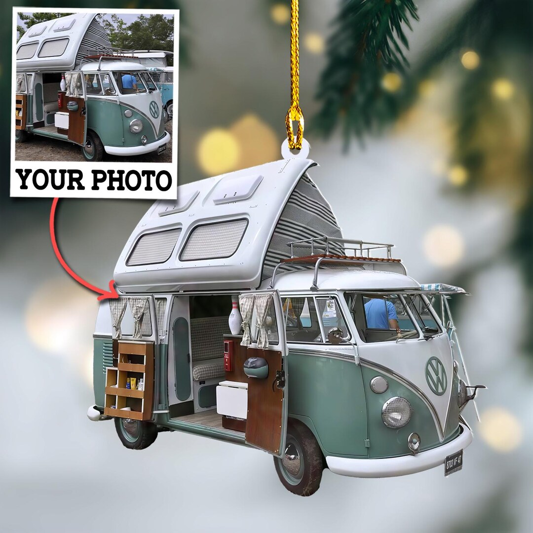 Custom Photo Camping Van Ornament, Personalized Acrylic Camper Gift - Etsy