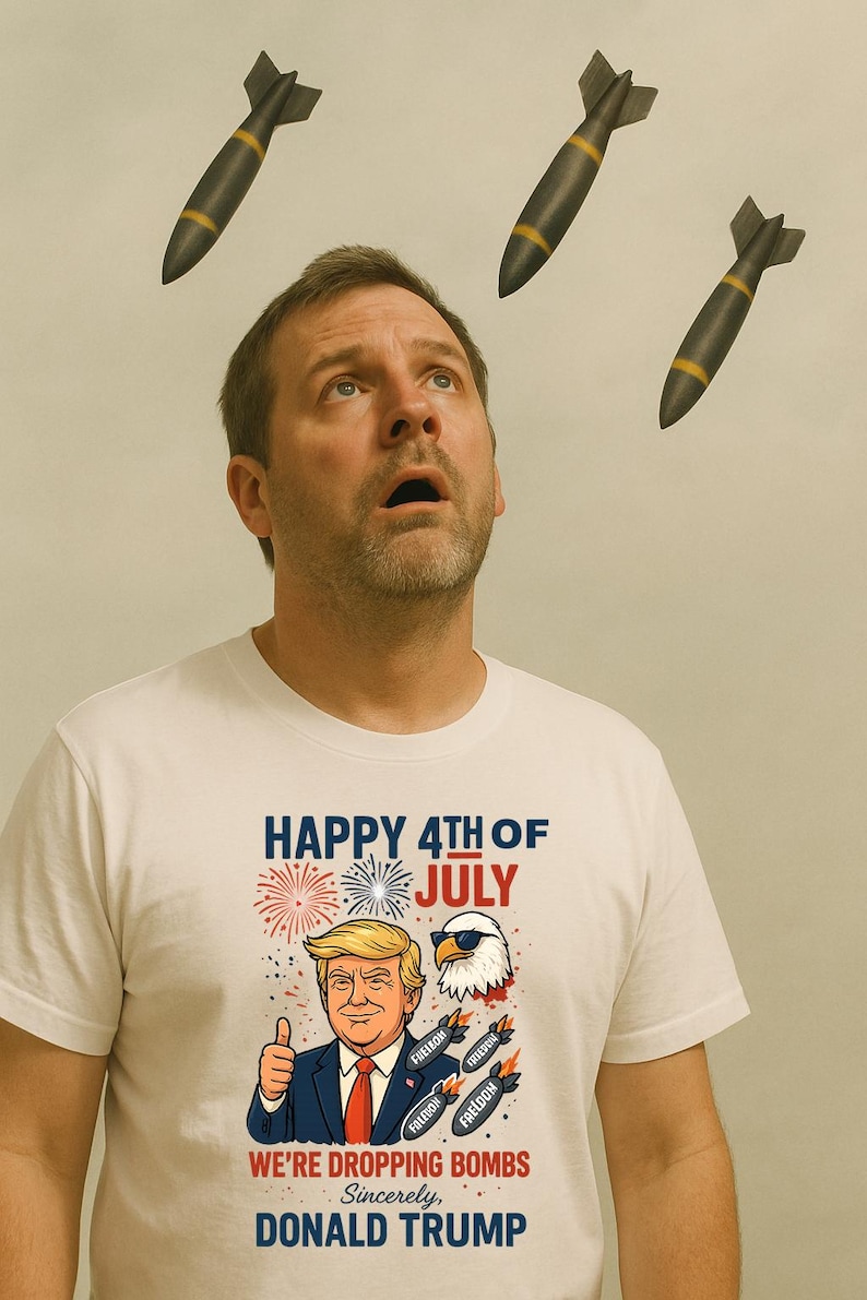 Happy 4th of July Trump PNG – Cartoon Donald Trump With Freedom Bombs & Bald Eagle | Funny ...