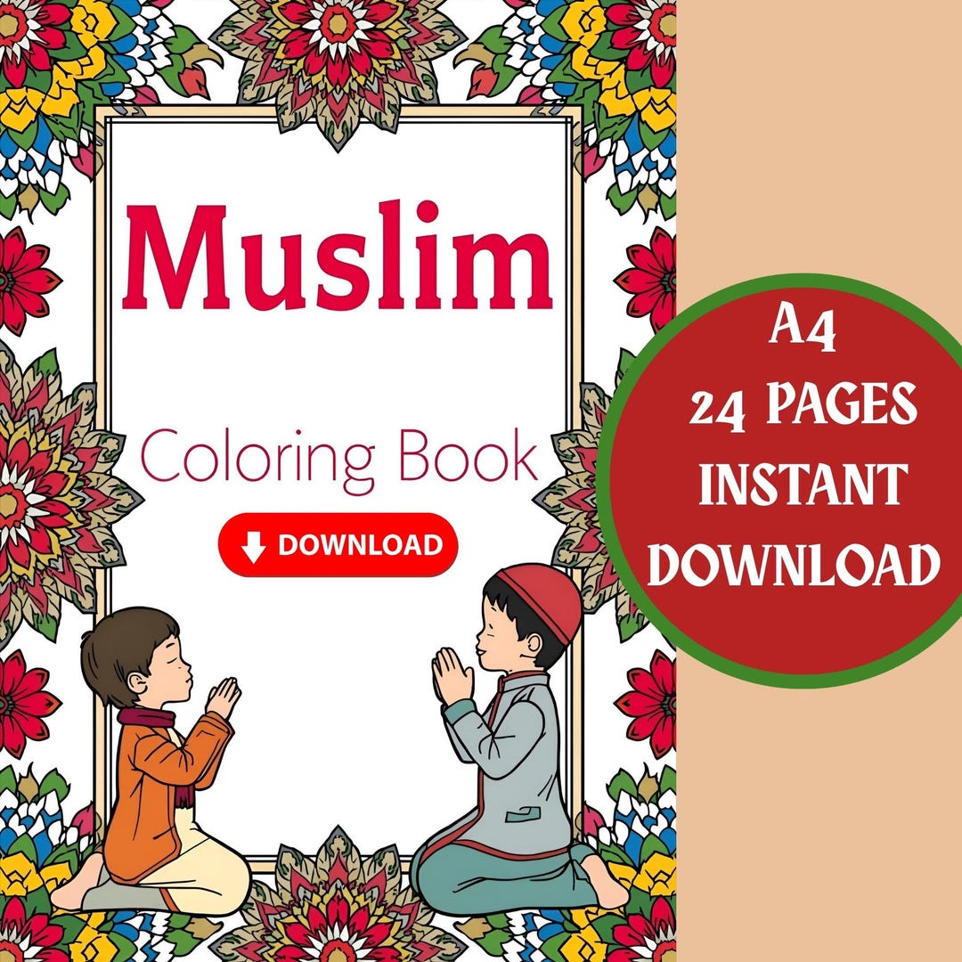 Islamic Coloring Book for Kids: Muslim Activities (A4 Digital Download ...