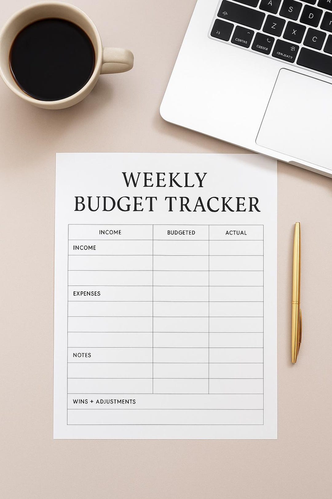 Weekly Budget Tracker PDF | Printable Planner Add-on | Simple A4 Budget ...