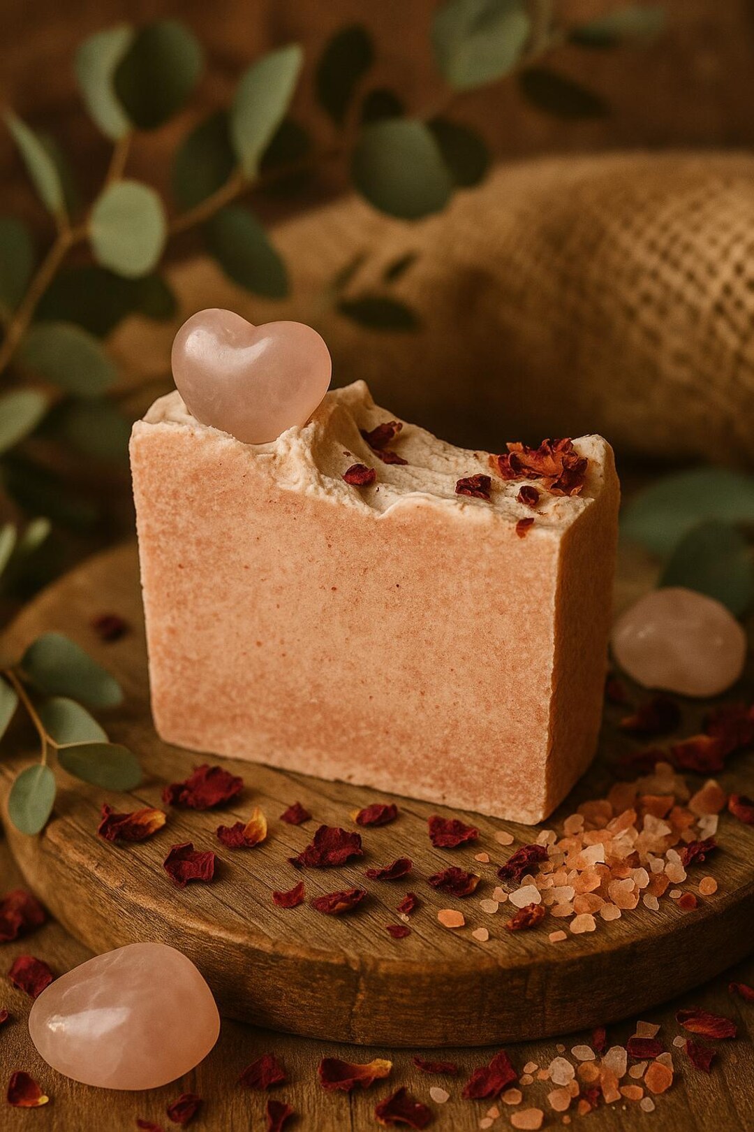 Pink Himalayan Salt Spa Bar With Rose Quartz – Luxe Exfoliating Cold ...