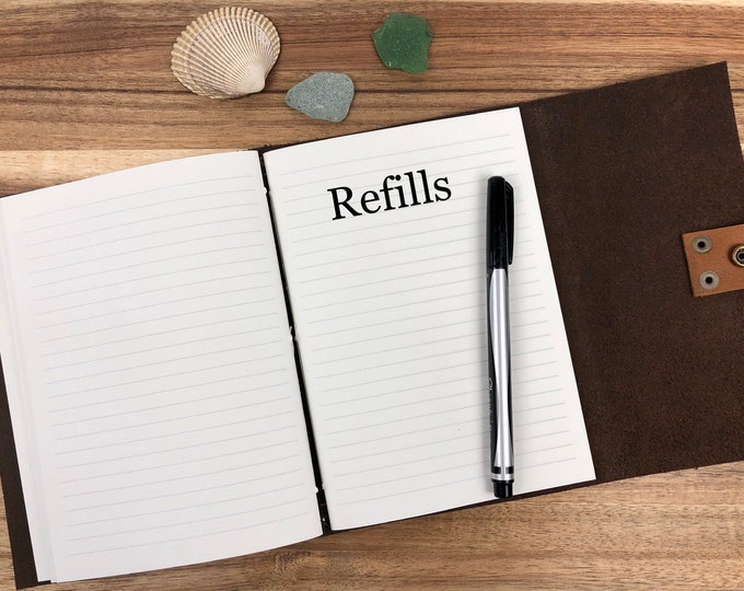 Refillable Pocket Journal Insert Refills 96 Pages Archival Paper Lined ...