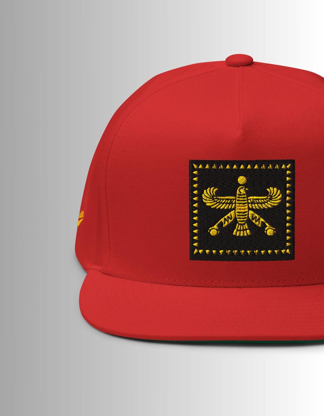 Golden Homa Snapback Hat – Embroidered Achaemenid Symbol, Adjustable ...
