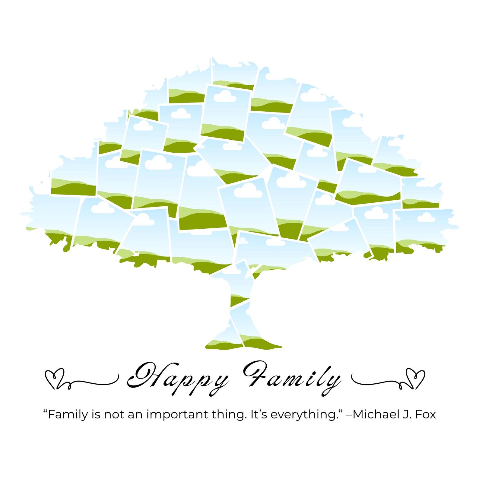 Family Tree Photo Collage Template, Canva Editable Printable, Custom ...