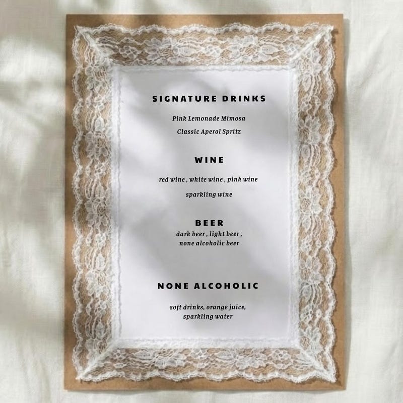 Clear Menu Cards - Etsy