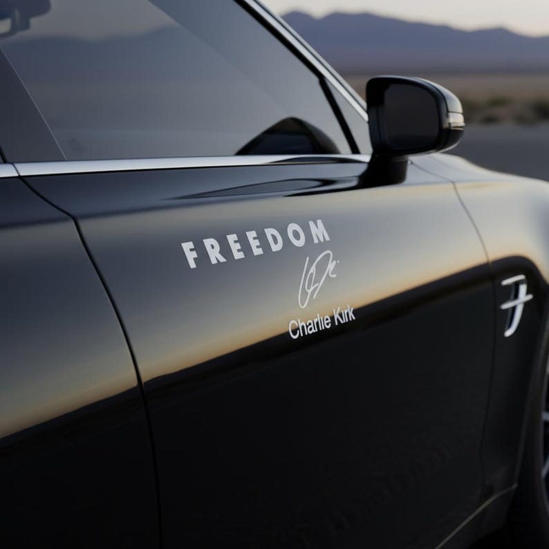 FREEDOM Charlie Kirk Decal, Patriotic Car Window Sticker, Political ...