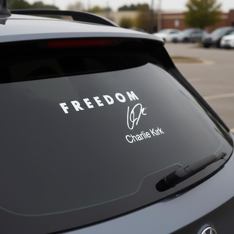 FREEDOM Charlie Kirk Decal, Patriotic Car Window Sticker, Political ...
