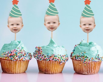 Colorful Birthday Cupcake Toppers: Custom Digital Download - Etsy