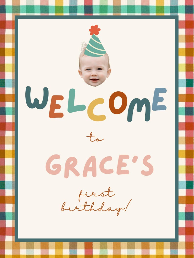 Colorful First Birthday Welcome Sign & Favor Tag Bundle: Fun to Be One ...