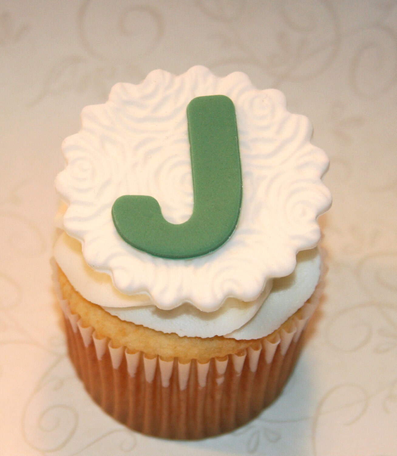Fondant Cupcake Toppers Monogram Initial Number Age - Etsy