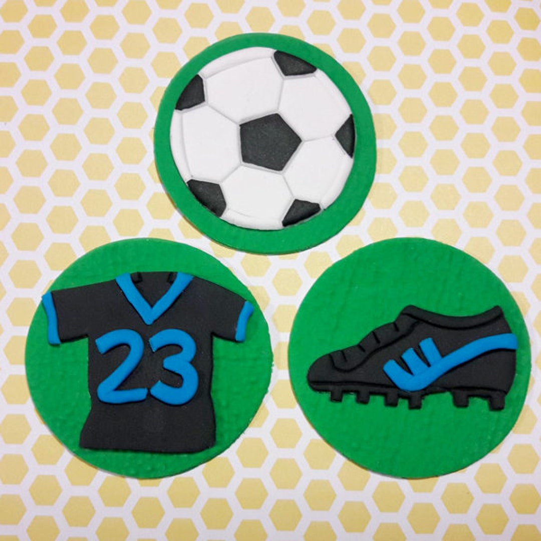 Fondant Cupcake Topper Soccer Ball Jersey Shoe Cleats - Etsy