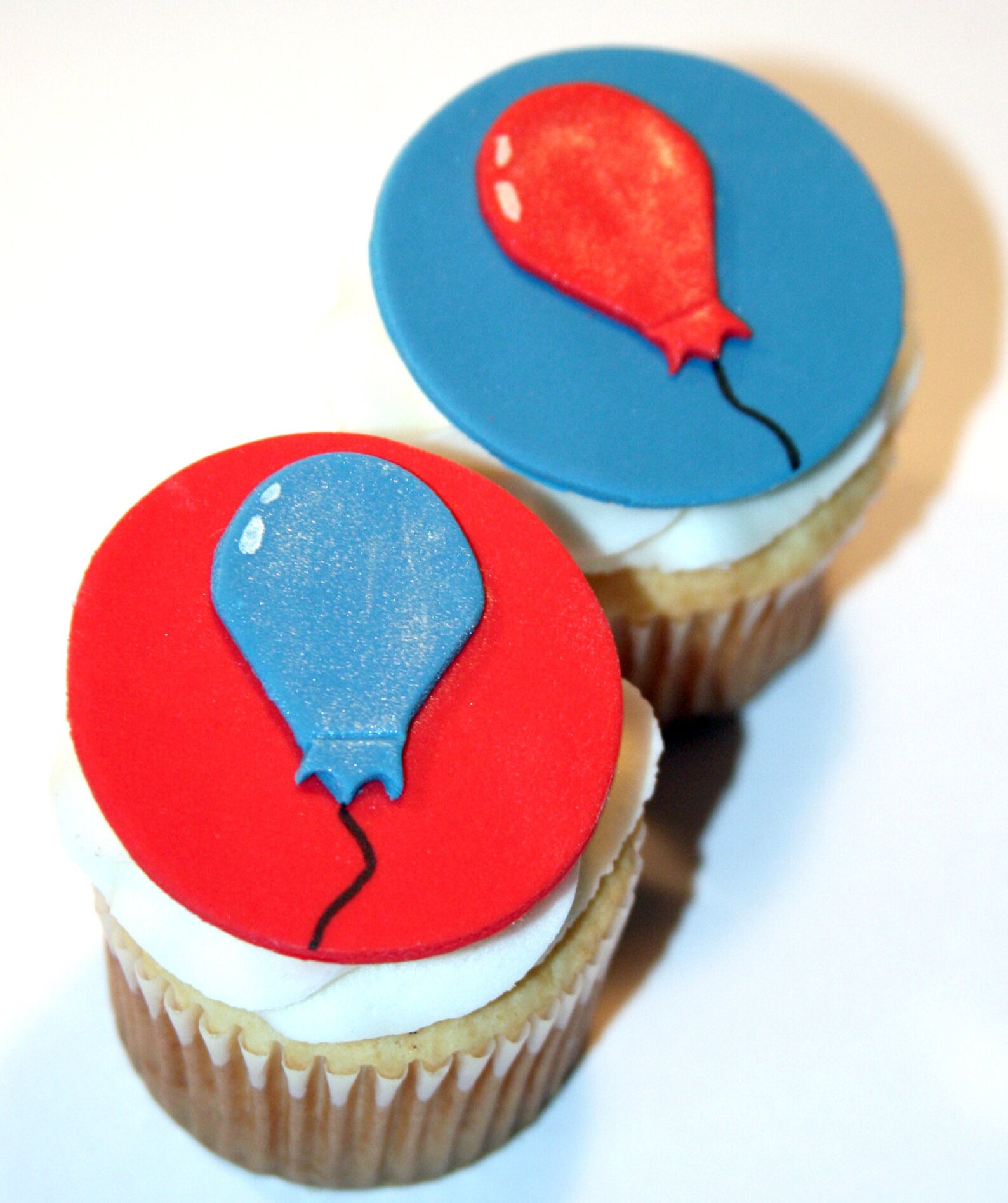 Fondant Cupcake Toppers Balloons Party - Etsy