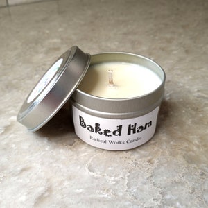 Baked Ham Scented Candle, Vegan Candle, Homemade Candles, Candles, Tin ...