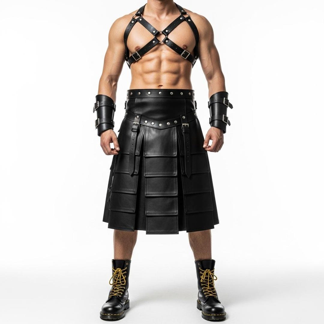 Latest Design 100% Genuine Leather Kilt Harness Handmade Stylish ...